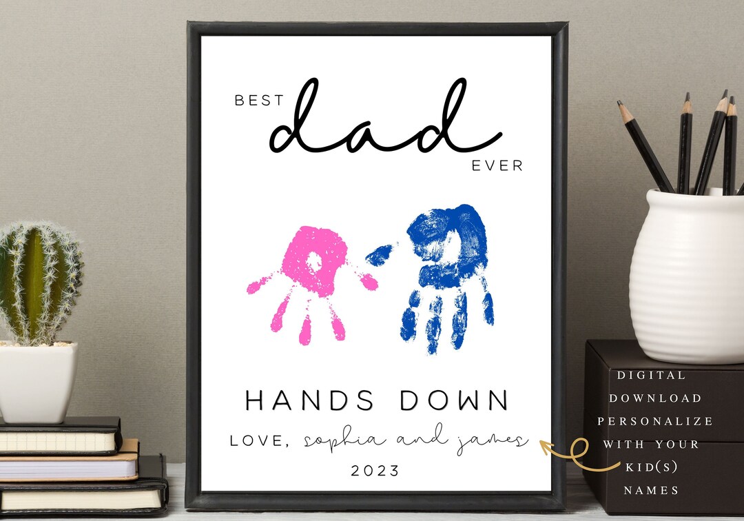 Father's Day Handprint Art, Father's Day Gift, Finger-paint Activity ...