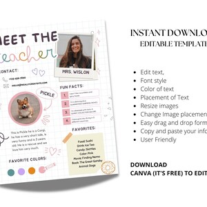 Meet the Teacher Template, Back to School Printable, Welcome Letter ...