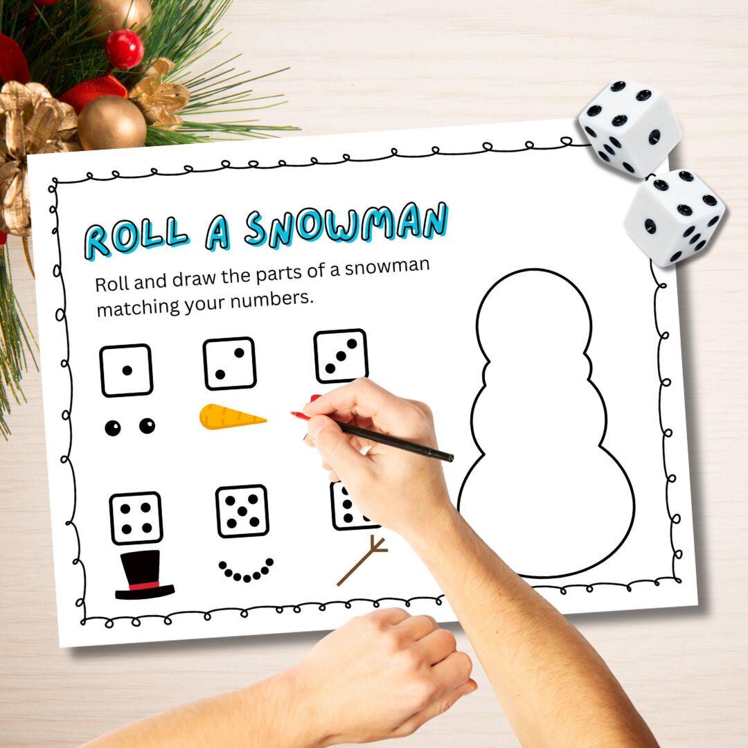 Roll A Snowman Game, Holiday Classroom Game, Homeschool Winter ...