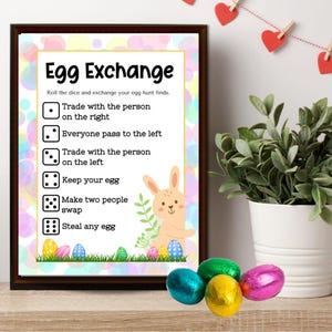 Printable Easter Game, Roll the Dice Game Candy, Egg Exchange, Easter ...