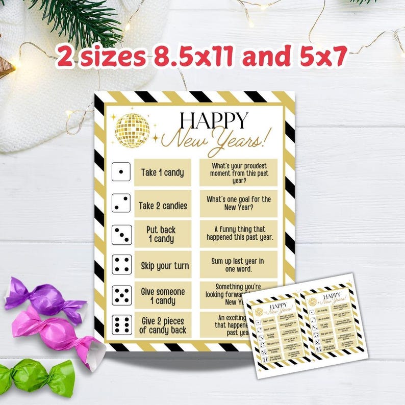 New Year's Eve Party Game, Roll the Dice Icebreaker Game, Roll the Dice ...