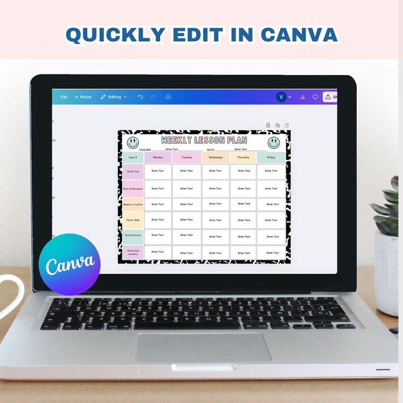 Weekly Lesson Plan Template, Teacher Lesson Planner, Preschool ...