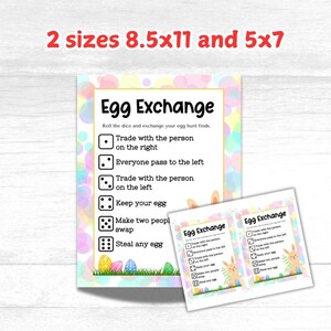 Printable Easter Game, Roll the Dice Game Candy, Egg Exchange, Easter ...