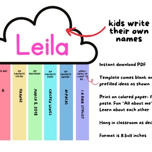 All About Me, Back to School Activity, Get to Know Me, Rainbow ...