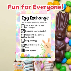 Printable Easter Game, Roll the Dice Game Candy, Egg Exchange, Easter ...