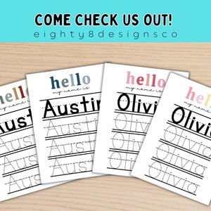 Custom Name Tracing Sheet, Handwriting Practice, Personalized First and ...