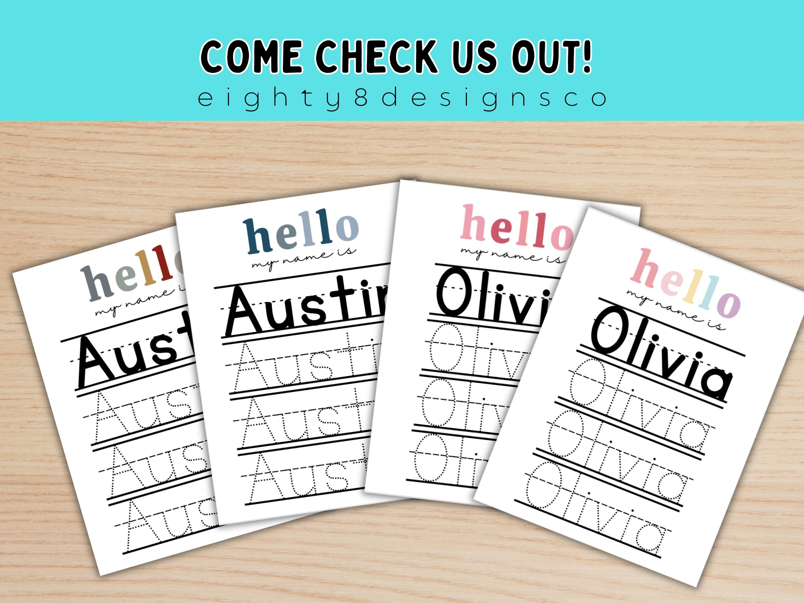 Custom Name Tracing Sheet, Handwriting Practice, Personalized First and ...