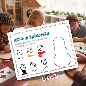 Roll A Snowman Game, Holiday Classroom Game, Homeschool Winter ...