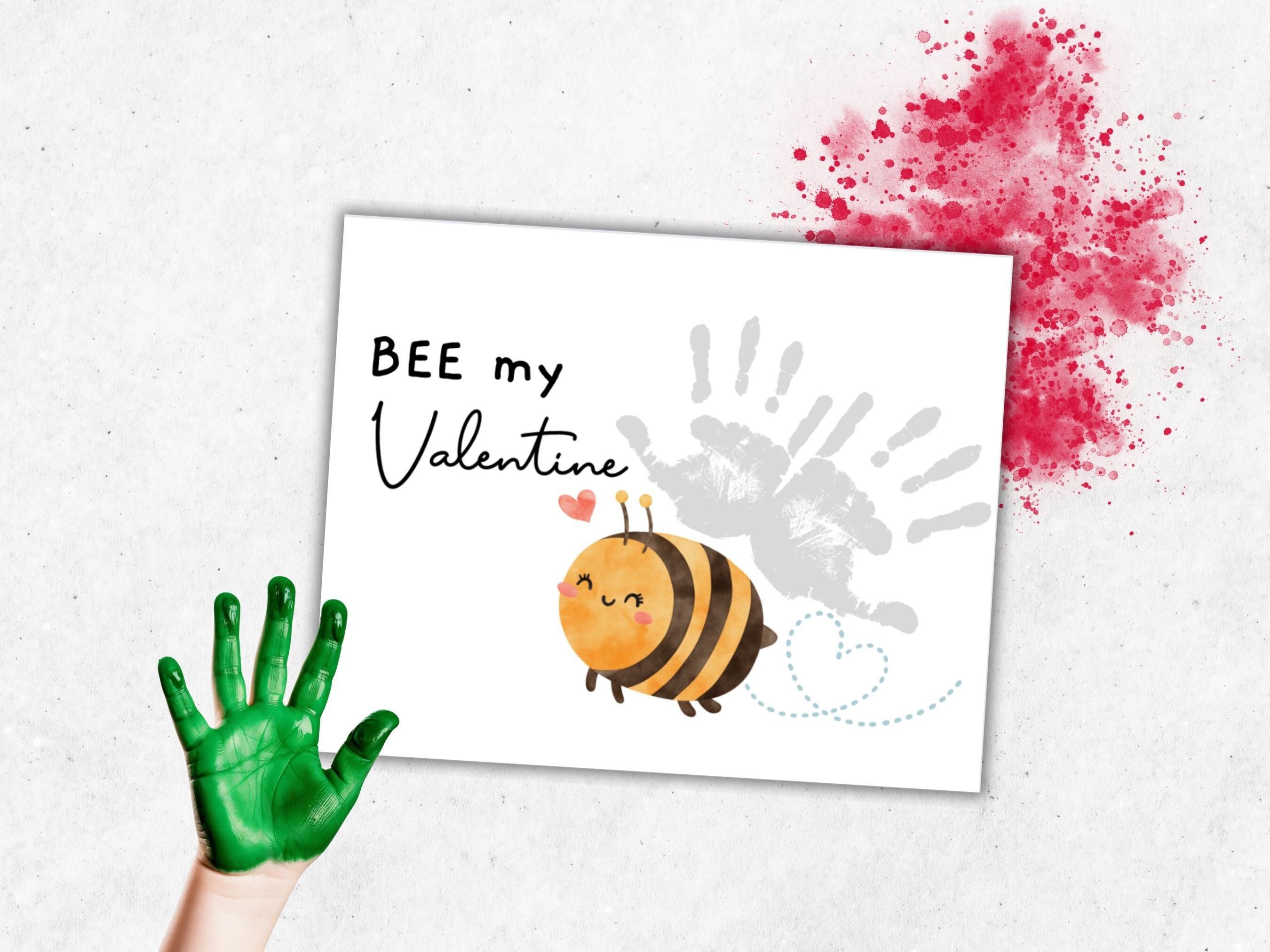Valentine's Day Handprint Art Card,preschool Activity, Print Card ...