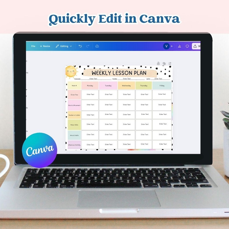 Weekly Lesson Plan Template, Teacher Lesson Planner, Preschool ...