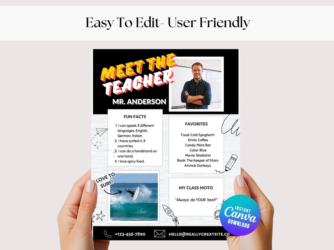 Meet the Teacher Template, Back to School Printable, Welcome Letter ...