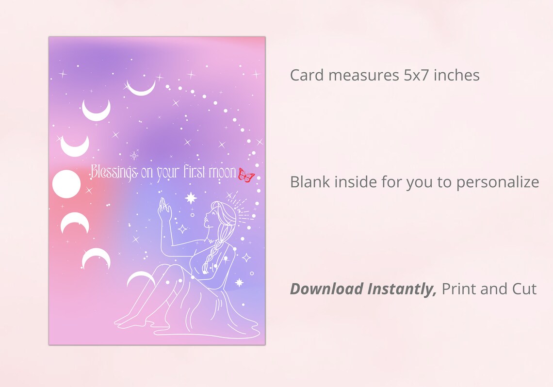 Instant Download First Period Card, Period Box, Self Care Box ...