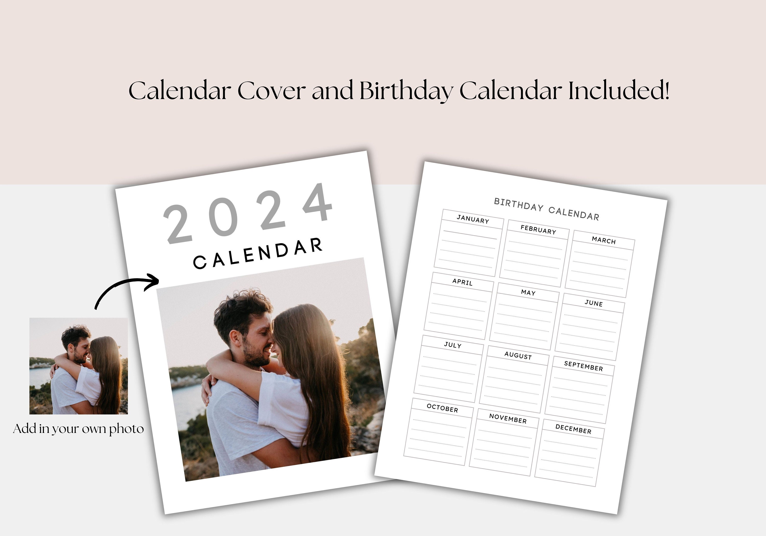 2024 Calendar Printable Personalized Gift Photo Collage - Etsy