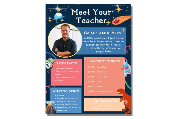 Meet the Teacher Template Meet Your Teacher Meet Your - Etsy