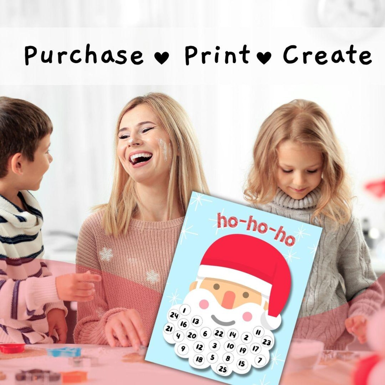 Christmas Advent Calendar, Christmas Countdown, Xmas Countdown, Santa ...