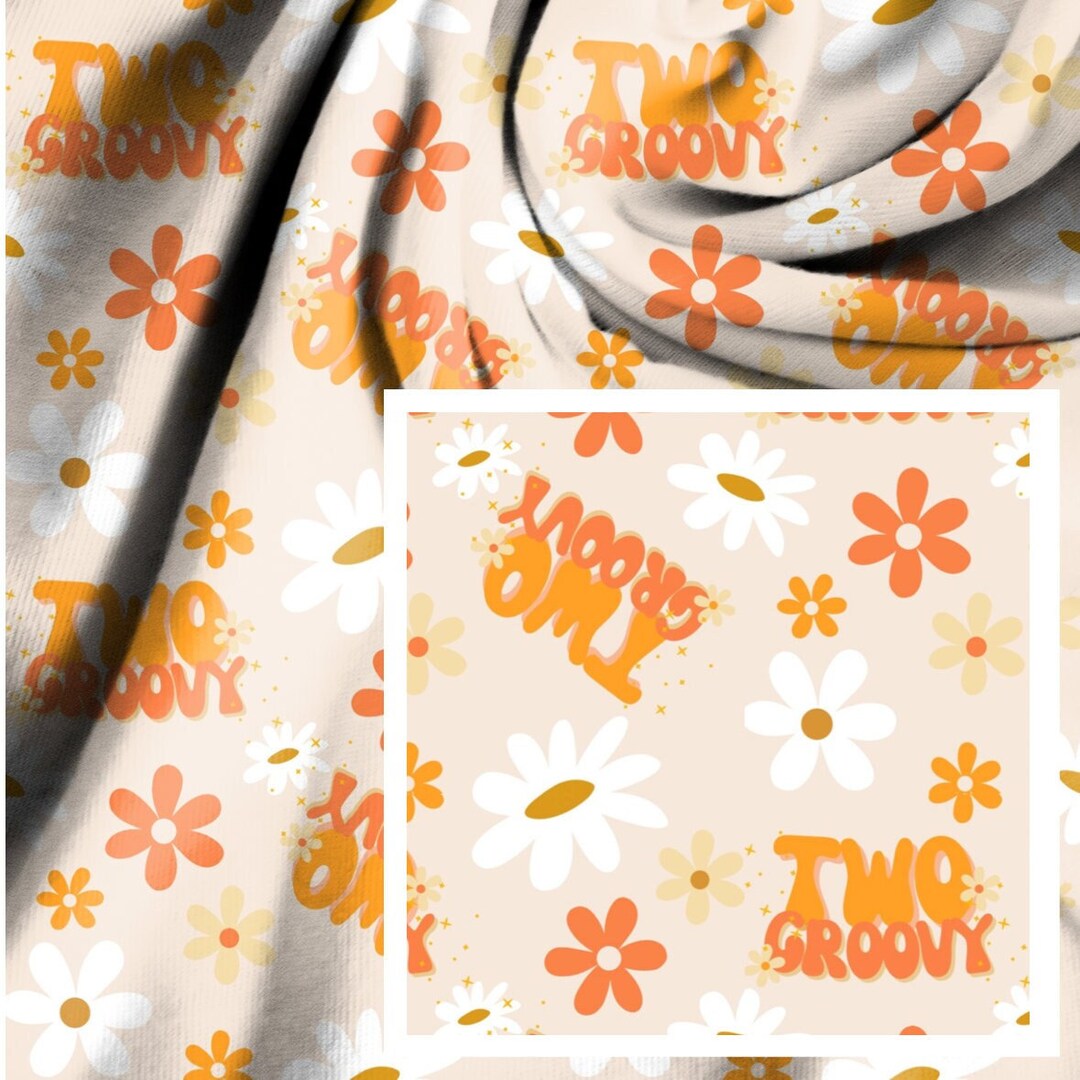 Two Groovy Retro Daisies-seamless File - Etsy