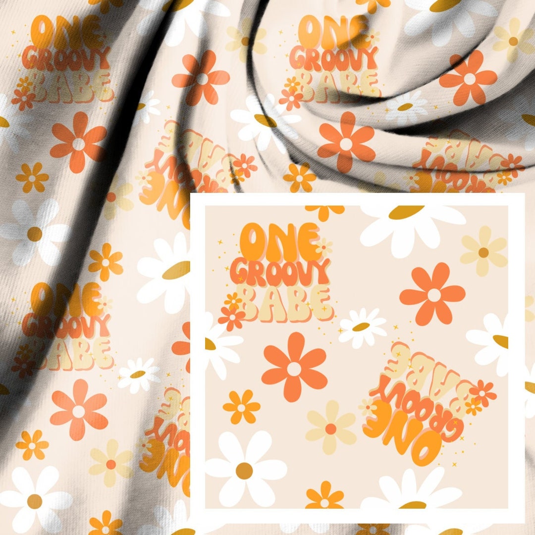 One Groovy Babe Retro Daisies First Birthday Hippie Baby Floral 70’s ...