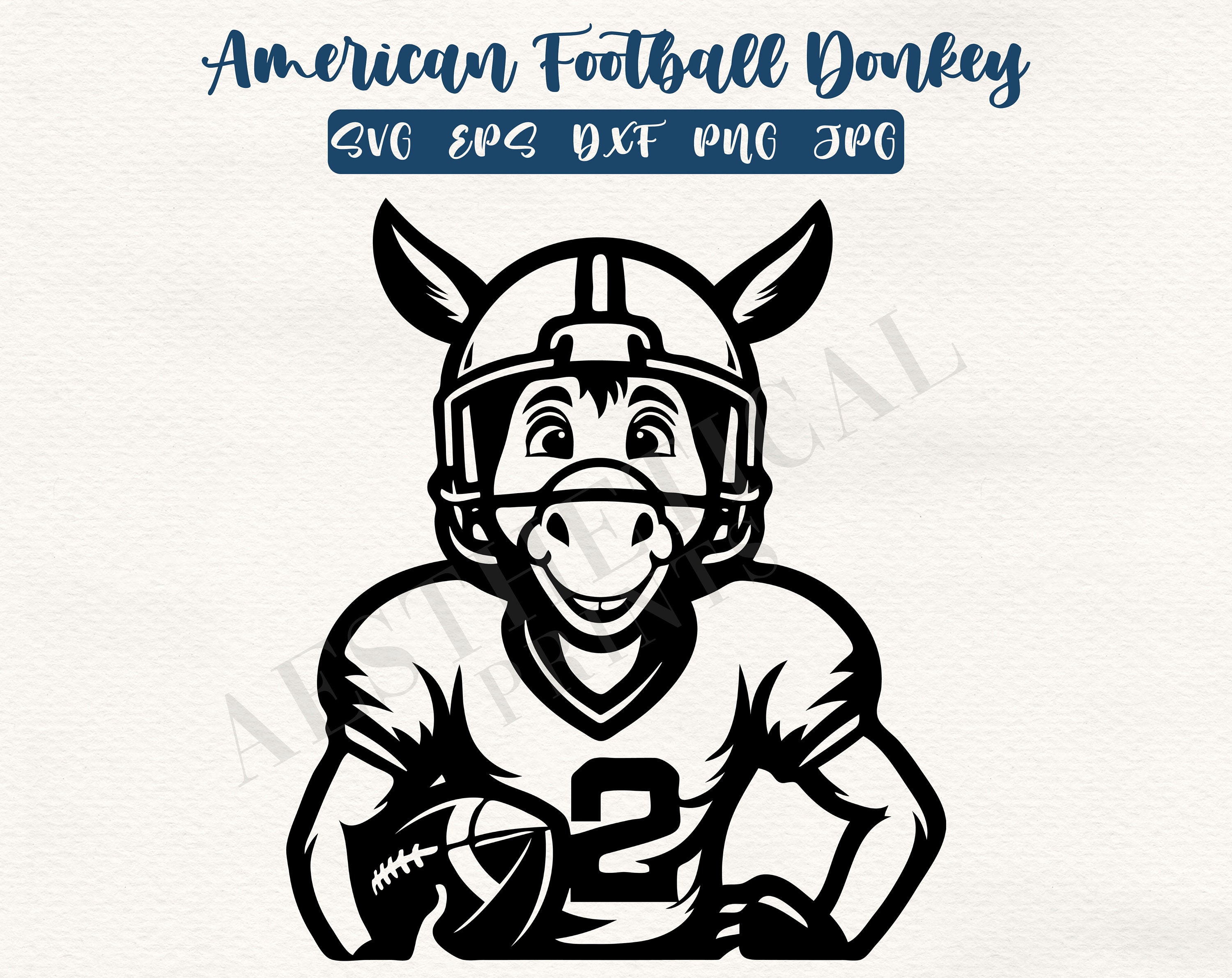 American Football Donkey Svg, Eps, Png, Dxf and Jpg 2 - Etsy