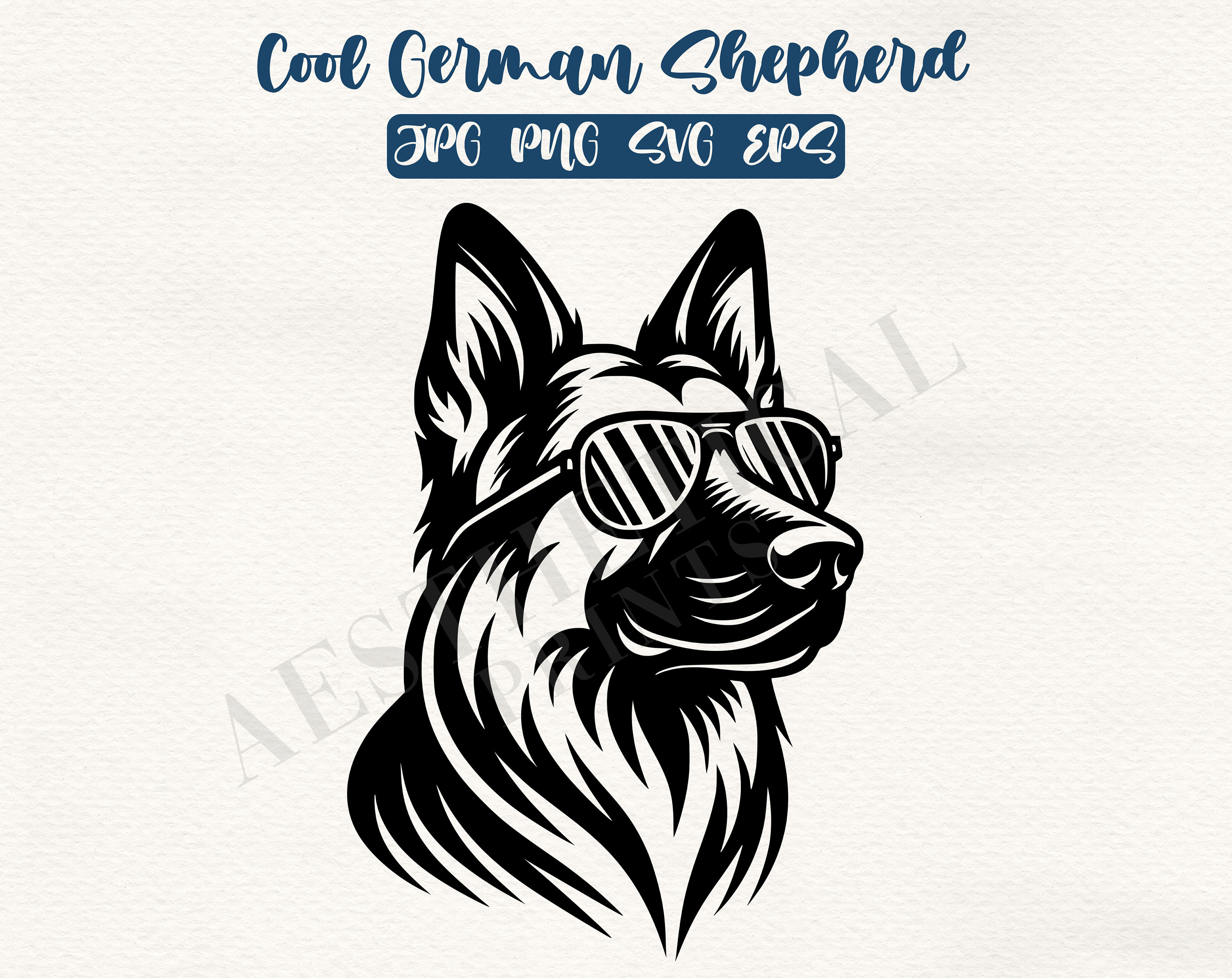 Cool German Shepherd Clipart Svg, Eps, Png and Jpg - Etsy