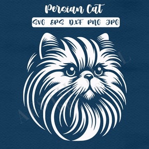 Persian Cat White Clipart Svg, Eps, Dxf, Png and Jpg - Etsy
