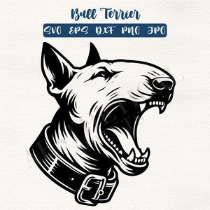 Bull Terrier Svg, Eps, Png, Dxf and Jpg 9 - Etsy