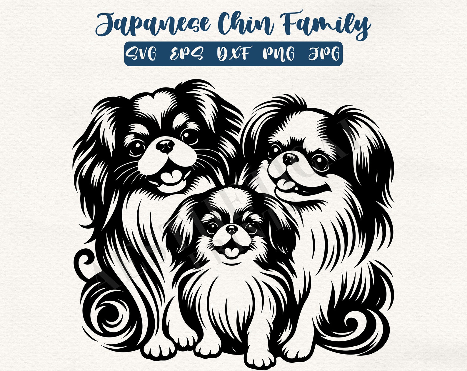 Japanese Chin Family Svg, Eps, Png, Dxf and Jpg - Etsy