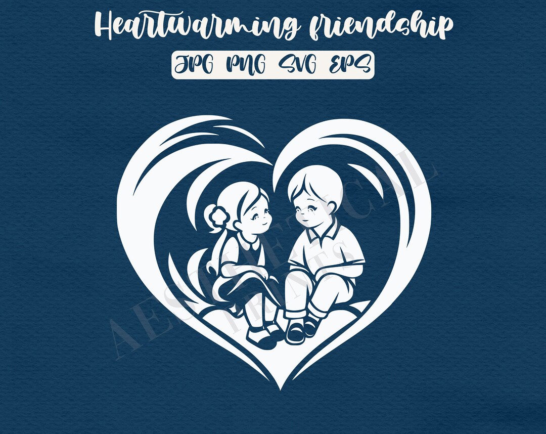 Heartwarming Friendship White Clip Art Svg, Eps, Png and Jpg - Etsy
