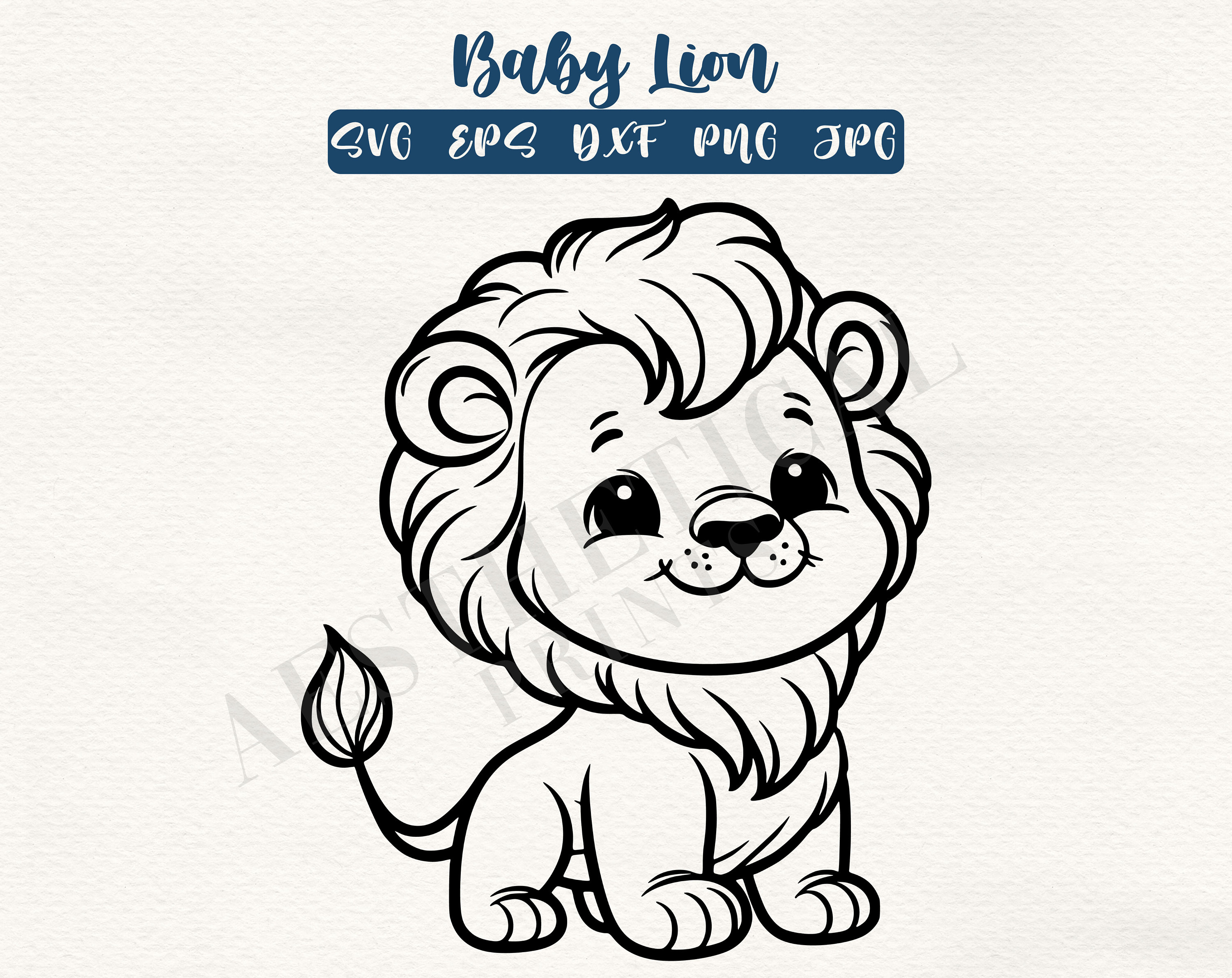 Baby Lion Svg, Eps, Png, Dxf and Jpg - Etsy