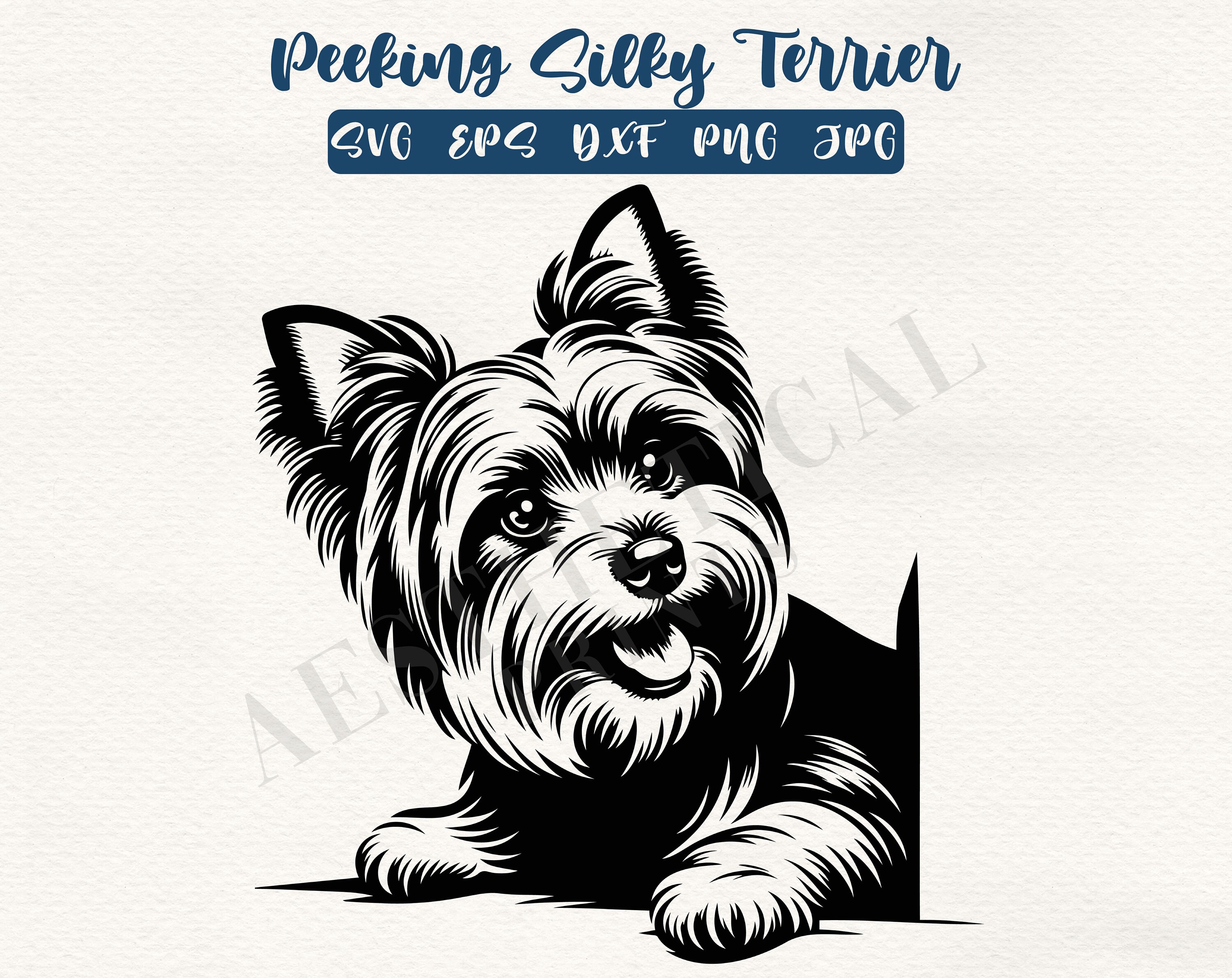 Peeking Silky Terrier Svg, Eps, Png, Dxf and Jpg 2 - Etsy
