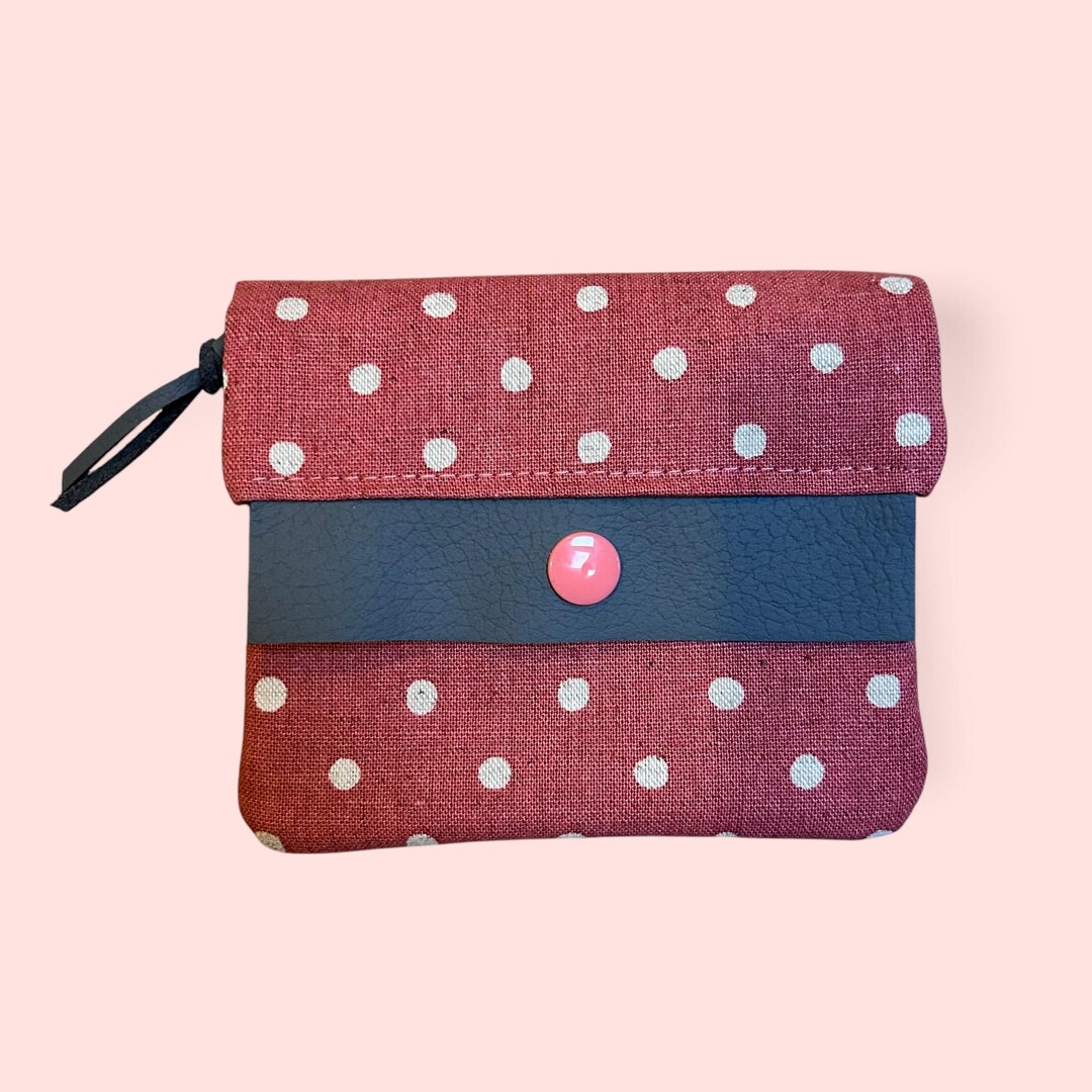 Deadstock Fabric & Leather Purse. Interior Zip Purse and Two Card ...