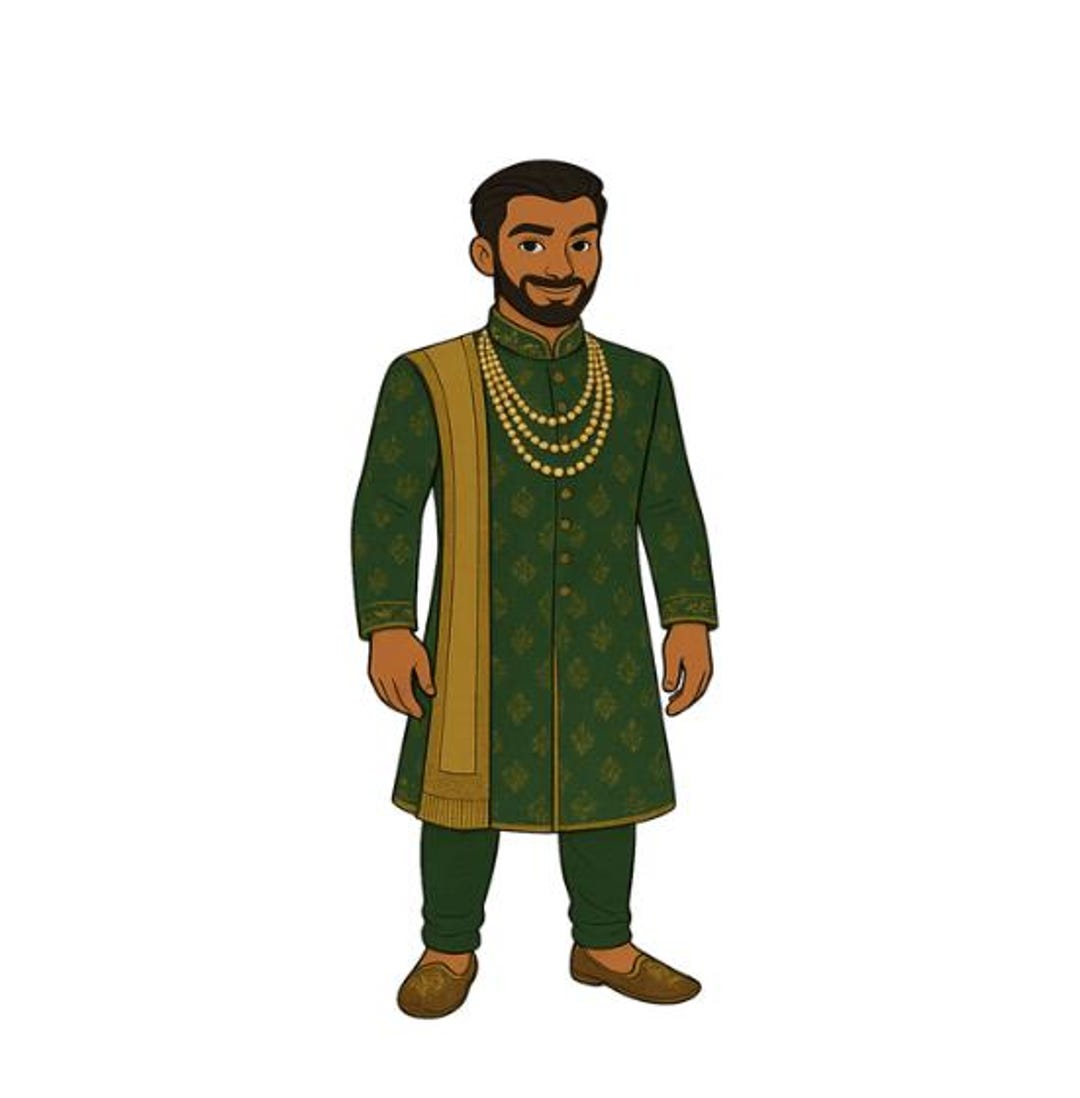 Modern Desi Groom Illustration – Printable Art | Indian Wedding Poster ...
