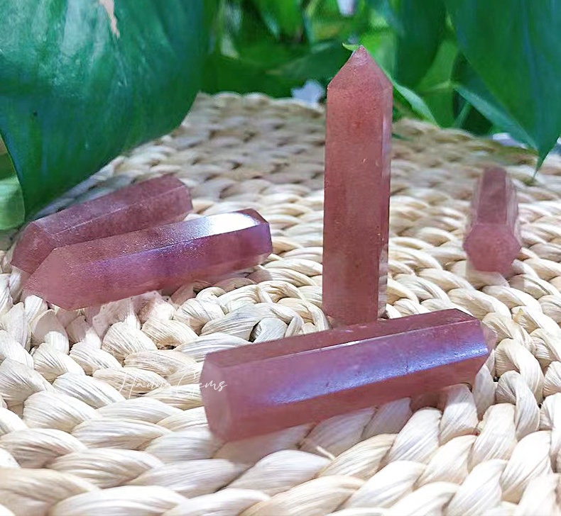 Natural Strawberry Tower, Quartz Crystal Towers, Strawberry Quartz ...