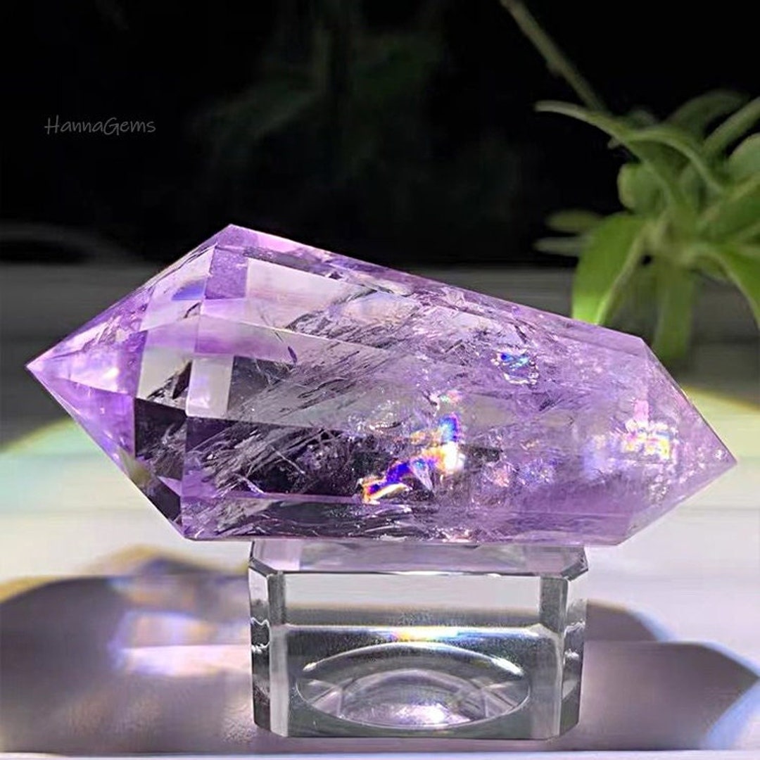 Natural Amethyst Double Crystal Tower, Healing Purple Crystal Point ...