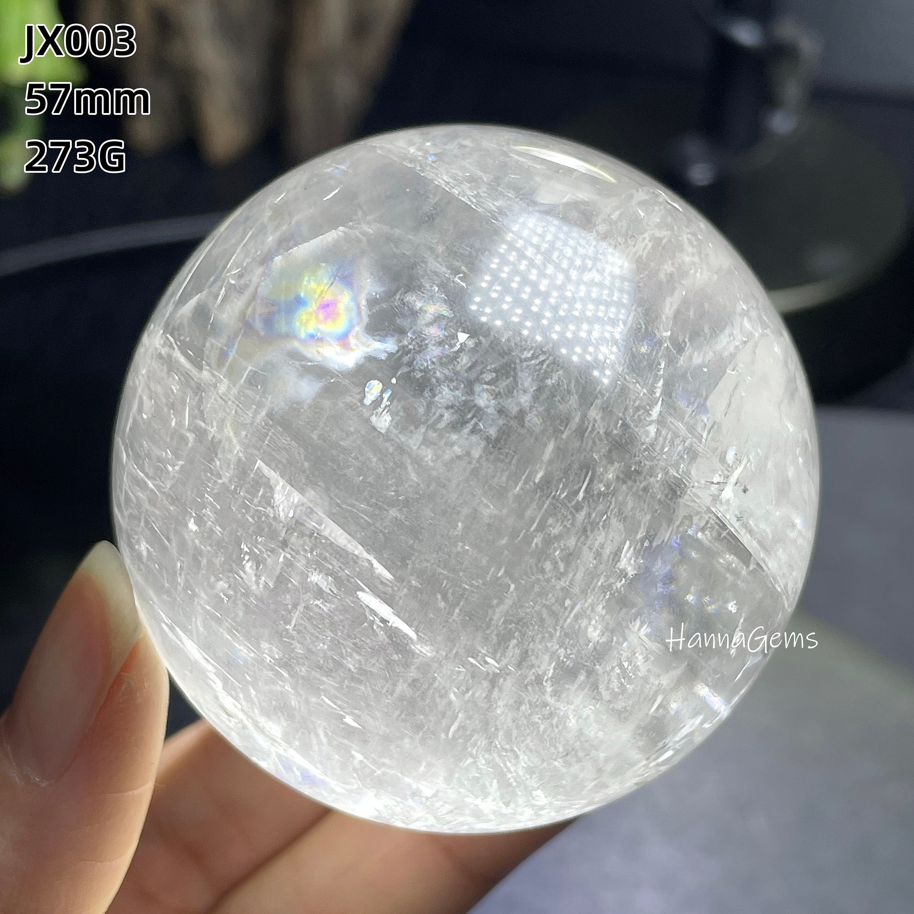 High Quality Translucent Clear Ice Cracked Sphere, Clear Calcite ...