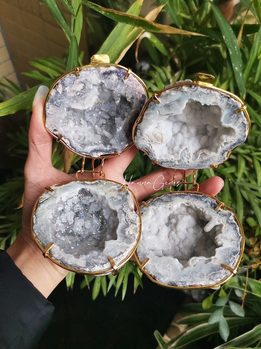Natural Angel Aura Geode Ring Boxes, Wedding Ring Box, Engagement Ring ...