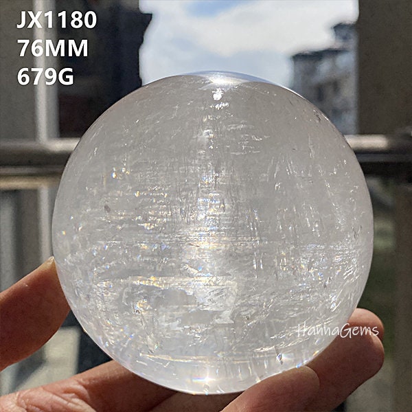 High Quality Translucent Clear Ice Cracked Sphere, Clear Calcite ...
