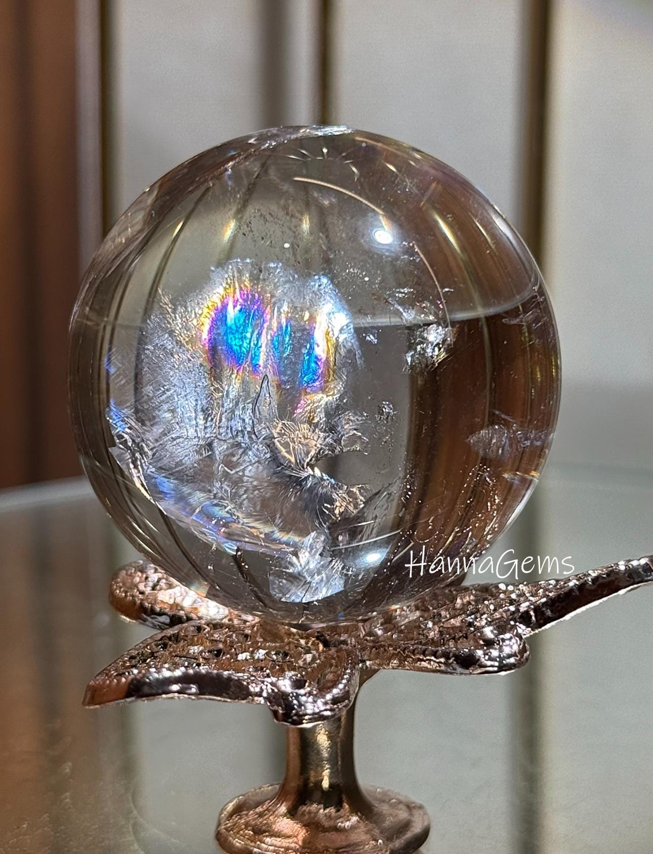 High Quality Clear Crystal Quartz Sphere With Rainbow, Natural Rainbow ...