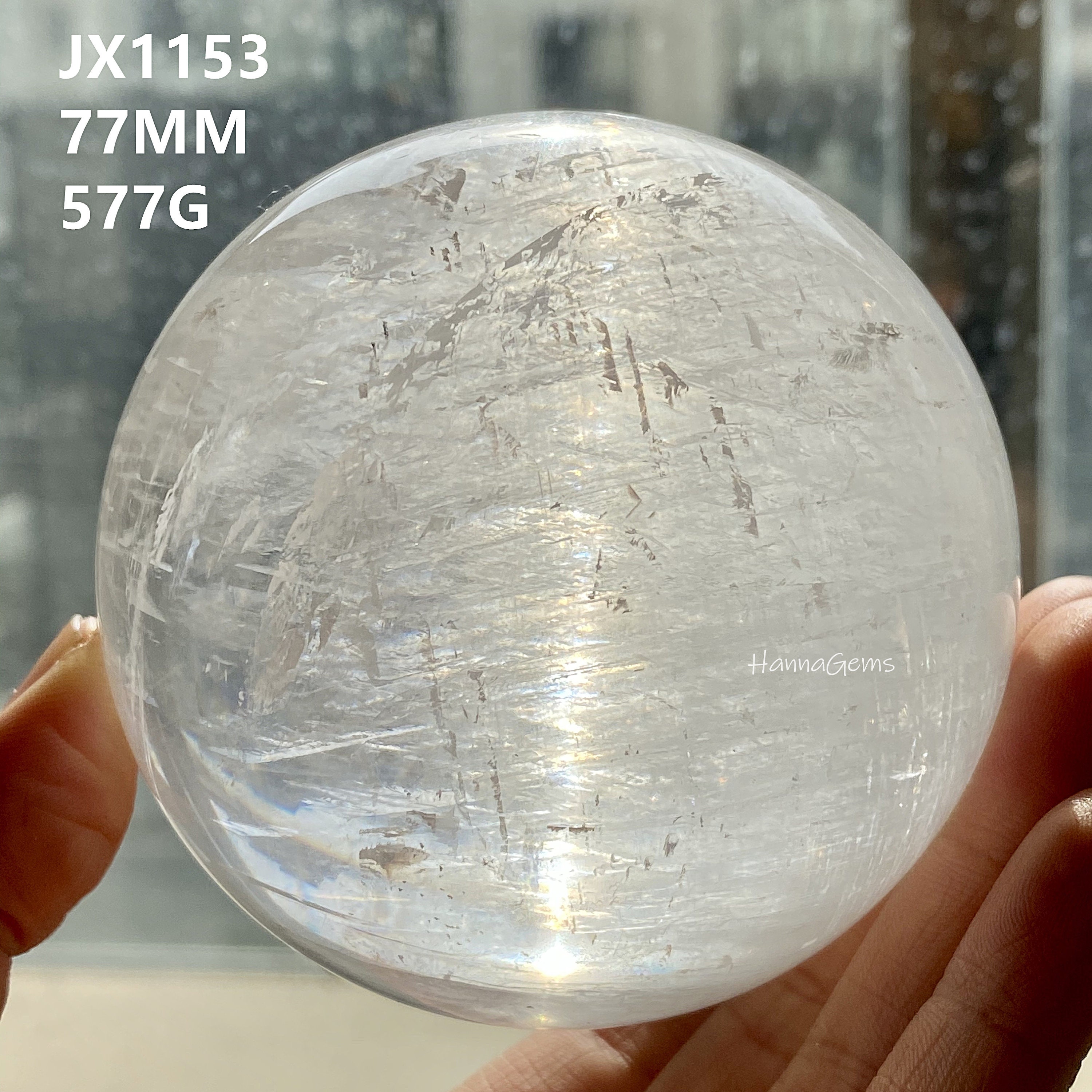 High Quality Translucent Clear Ice Cracked Sphere, Clear Calcite ...