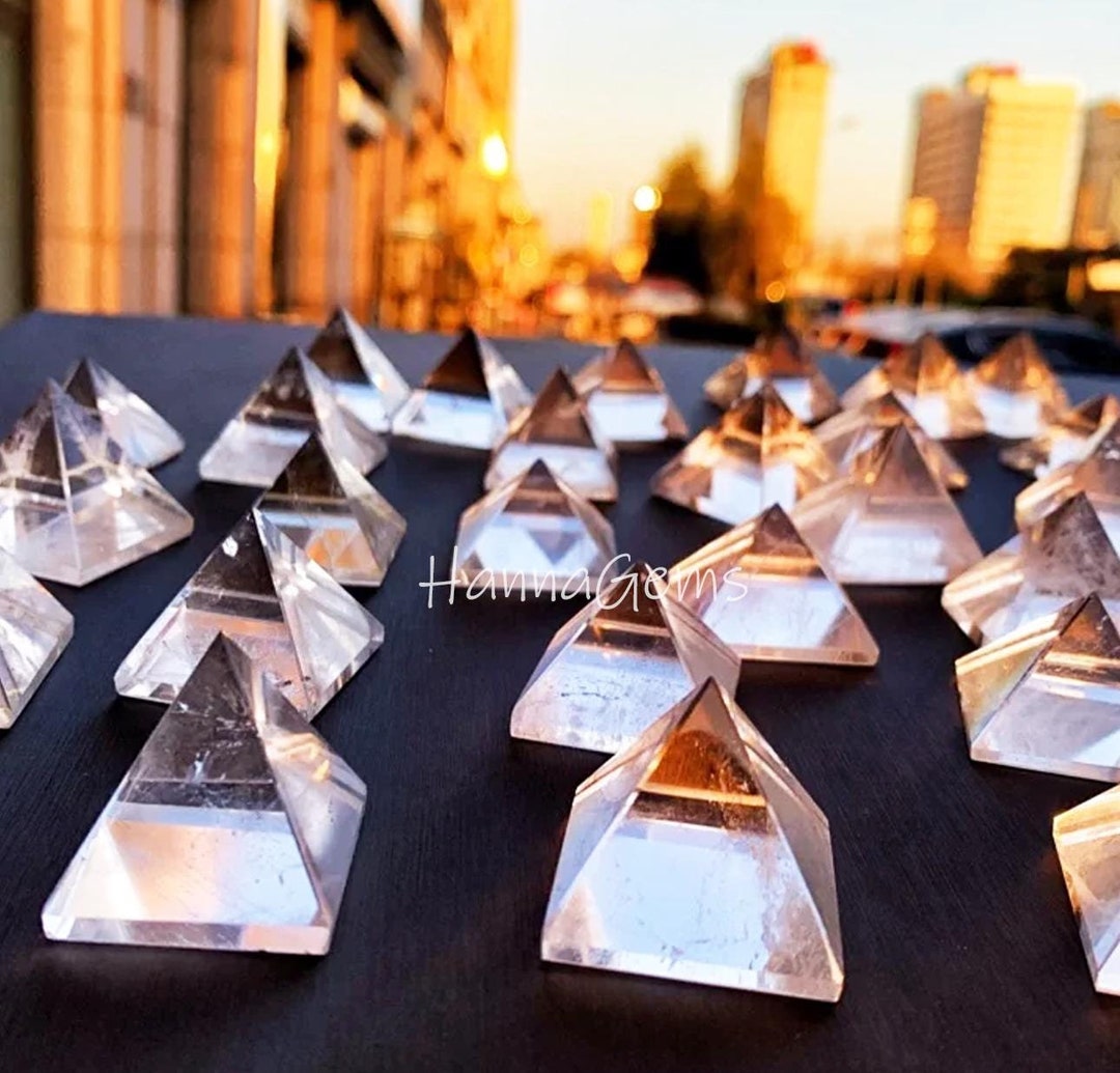 Natural Clear Quartz Crystal Pyramid, Energy Polished Clear Gemstone ...