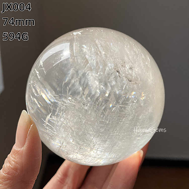 High Quality Translucent Clear Ice Cracked Sphere, Clear Calcite ...