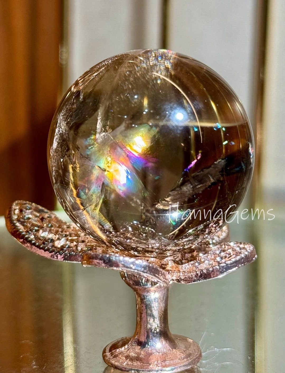 Higher Quality Smoky Citrine Quartz Sphere, Natural Tea Smoky Crystal ...