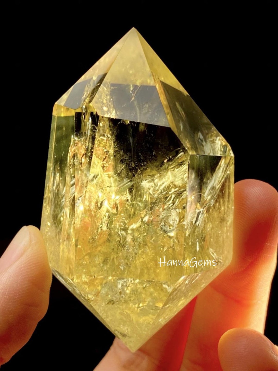 Natural Citrine Double Crystal Tower, Healing Citrine Crystal Point ...