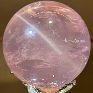 Pink Love Six Star Rose Quartz Sphere, Natural Degaussing 6-point Rose ...