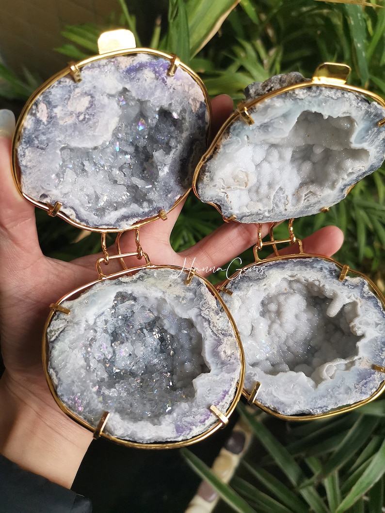 Natural Angel Aura Geode Ring Boxes, Wedding Ring Box, Engagement Ring ...