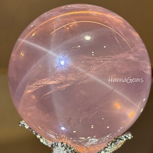 Pink Love Six Star Rose Quartz Sphere, Natural Degaussing 6-point Rose ...