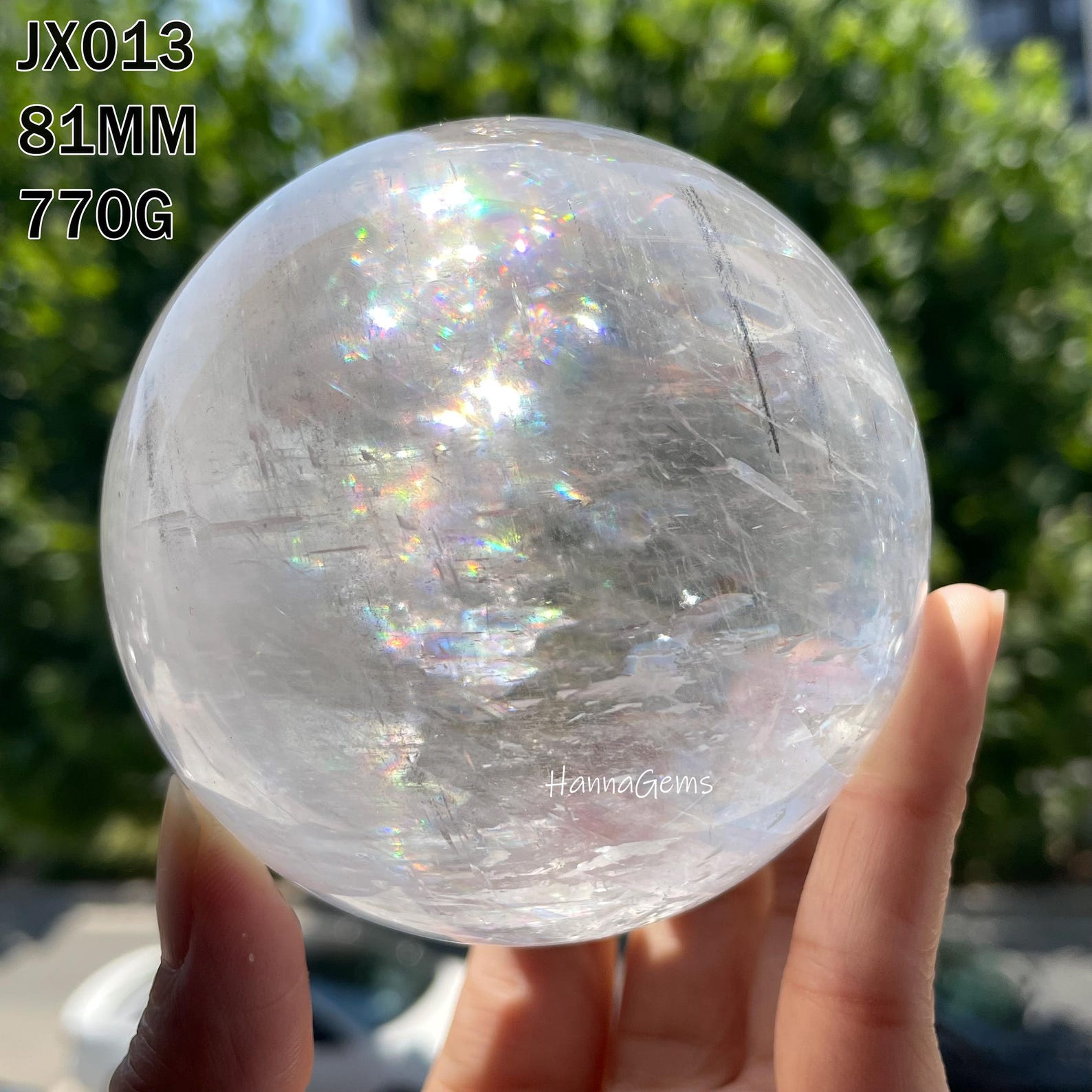 High Quality Translucent Clear Ice Cracked Sphere, Clear Calcite ...