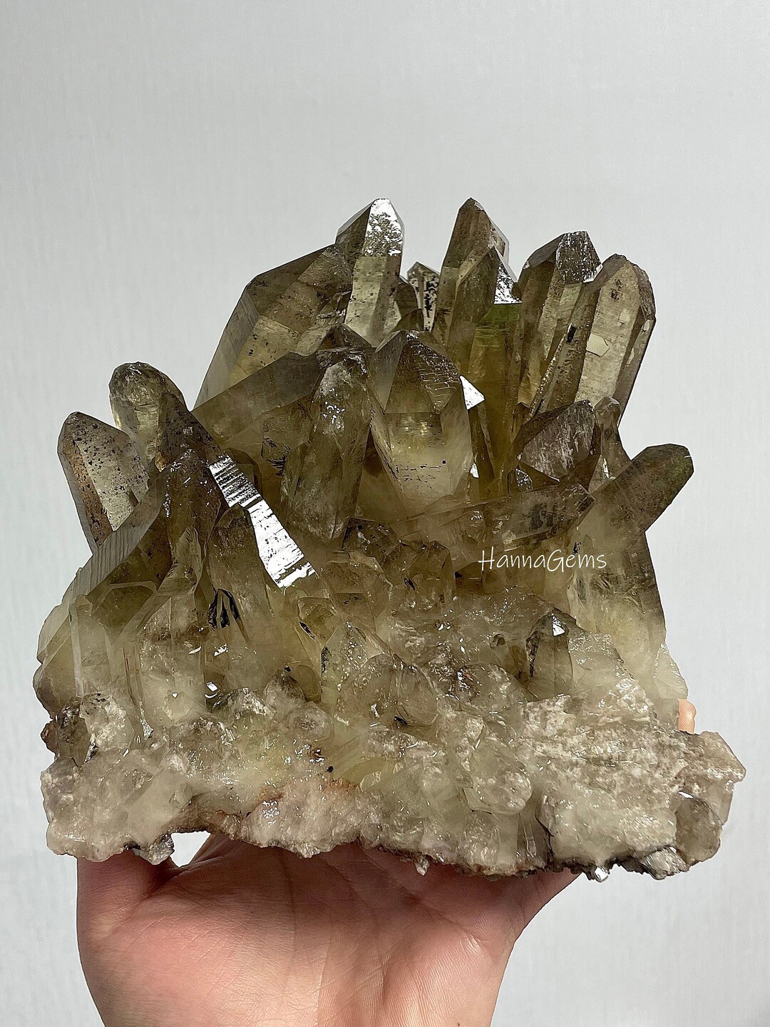 Natural Smoky Citrine Quartz Cluster, Tea Black Crystal Cluster ...
