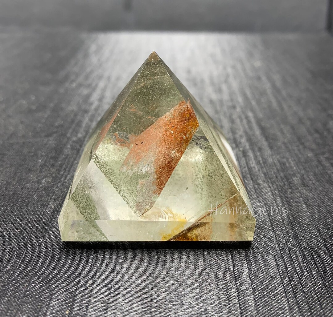 Natural Green & Red Phantom Pyramid, Ghost Quartz Pyramid, Garden ...