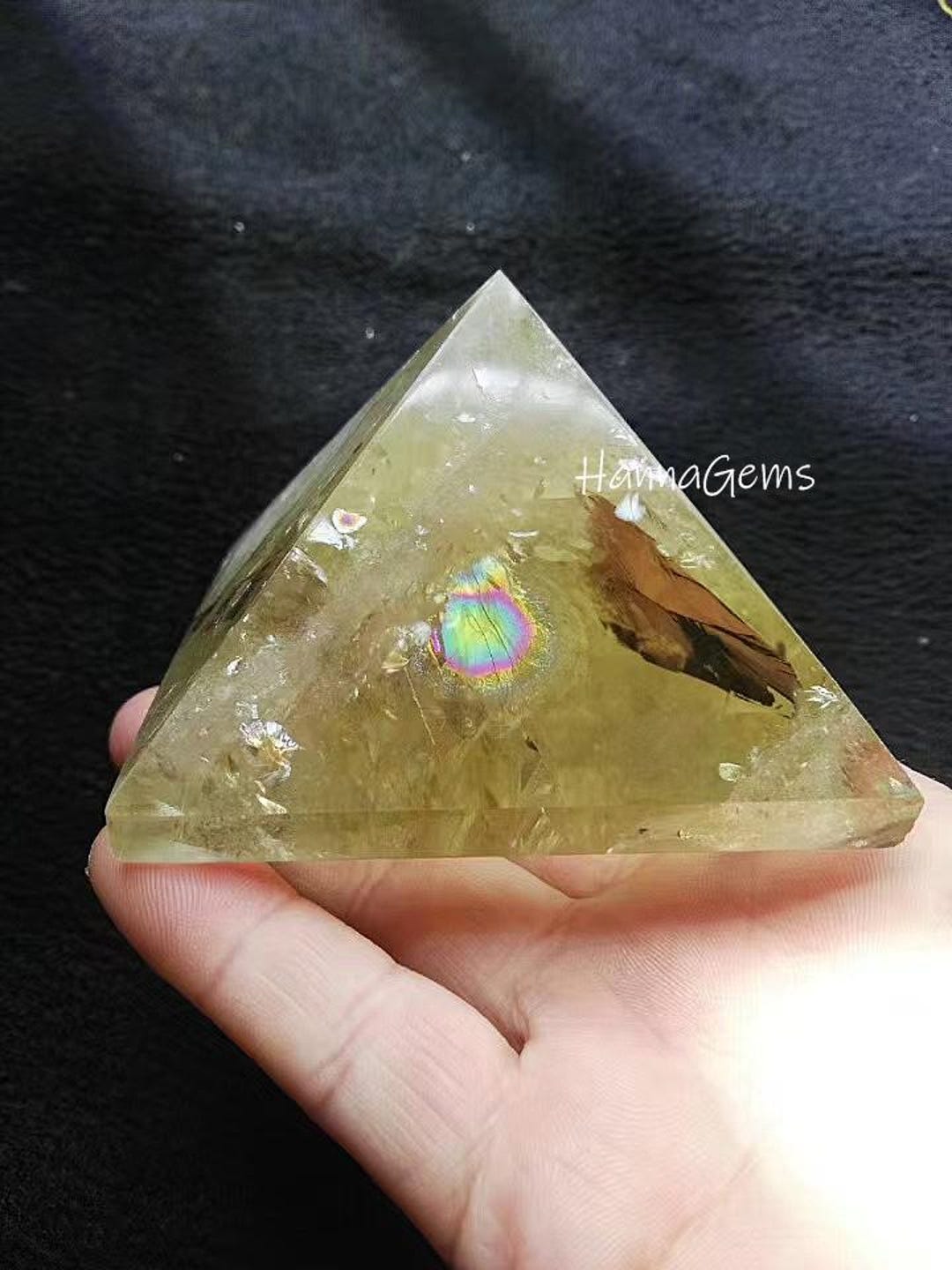 Natural Citrine Quartz Crystal Pyramid, Energy Polished Citrine ...