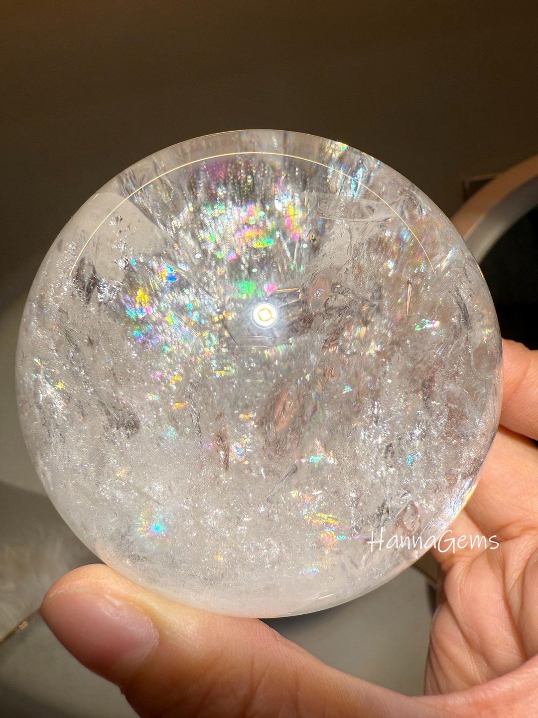 Large Size Clear Crystal Quartz Sphere With Rainbow, Natural Clear ...